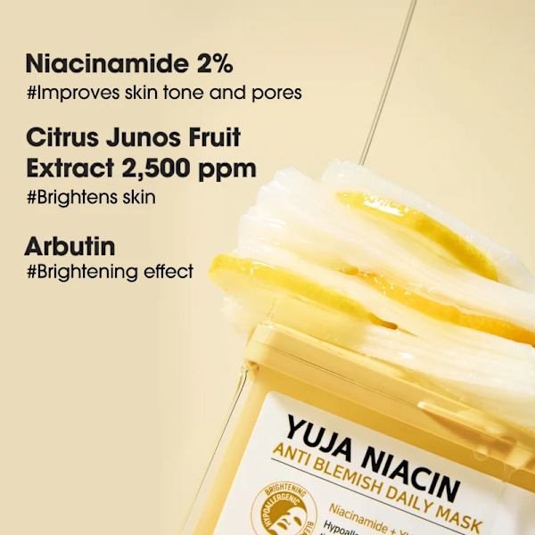 Lystergivande arkmask för att jämna ut hudtonen Some By Mi Yuja Niacin ...