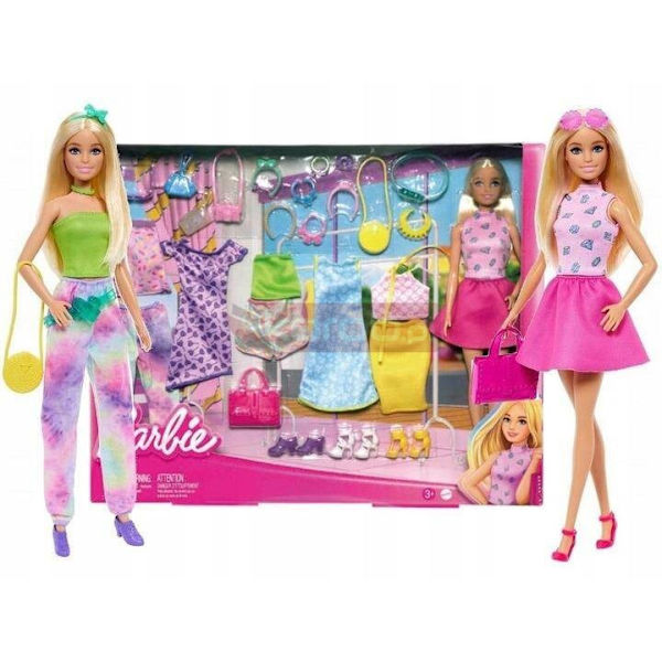 BARBIE DOCKA STORT LEKSET docka + kläder skor tillbehör HKB07 | CDON