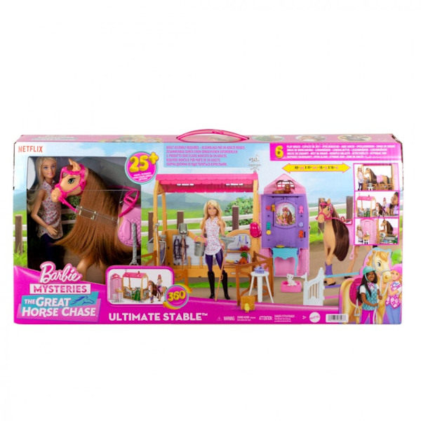 Mattel Barbie docka set med stall, häst och tillbehör | CDON