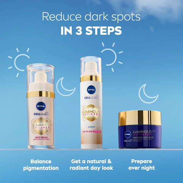 Ljusreflekterande CC-kräm SPF 30 NIVEA Luminous 630 Anti Spot nyans ...