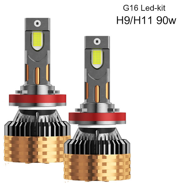 H9 / H11 90w 6500 lumen G16 Canbus led kit 6000k 2-pack Helljus | CDON