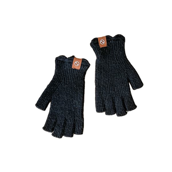 Stickade Handskar - Spets Halvfinger Black | CDON