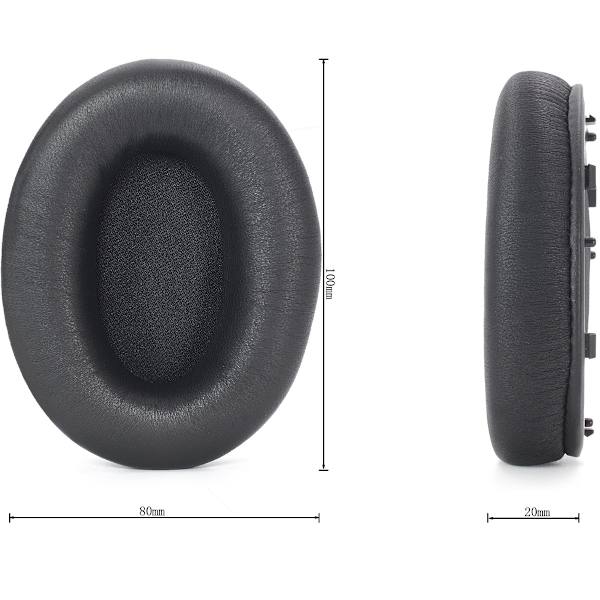 Svarte øreputer i lammeskinn kompatible med Sony WH-1000XM3 (WH1000XM3 ...
