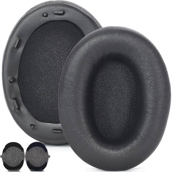 Svarte øreputer i lammeskinn kompatible med Sony WH-1000XM3 (WH1000XM3 ...