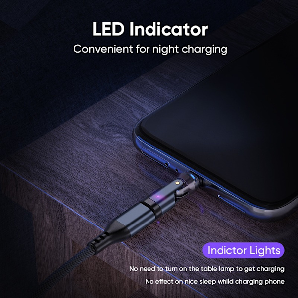 9Pin 540° Roterende 240W Type-C Magnetisk Adapter + Type-C Magnetisk ...