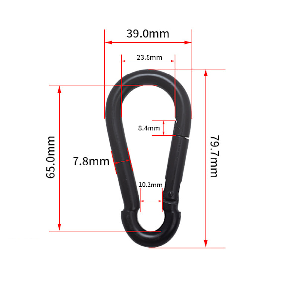 8-formad karbinhake, kraftig fjäderhake (2-pack) S | CDON