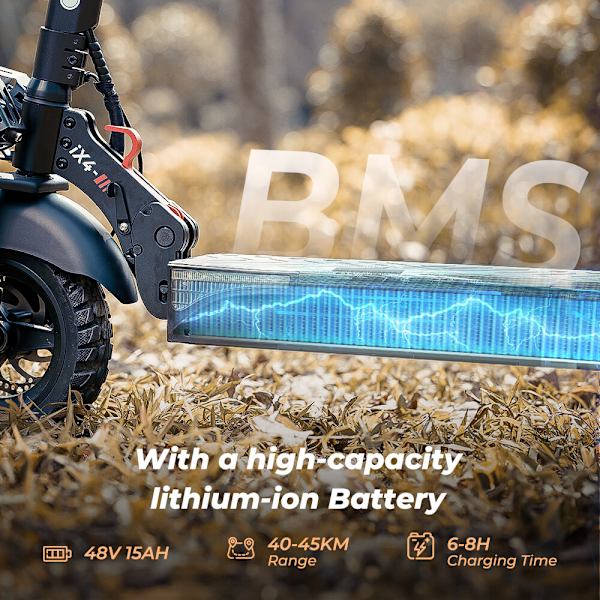 Fabriksdirekt iScooter iX4 – 800W motor, 45 km/t, 45 km rækkevidde, 48V ...