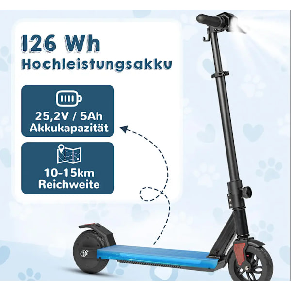 VANKEL S31 Barn Elsparkcykel 25,2V 5Ah Batteri 150W Motor 6,5 Tum Däck ...