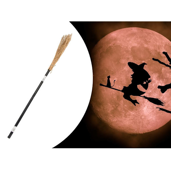 Noidan luuta noidat noita baba jaga musta 90cm Halloweeniin ja jouluun ...