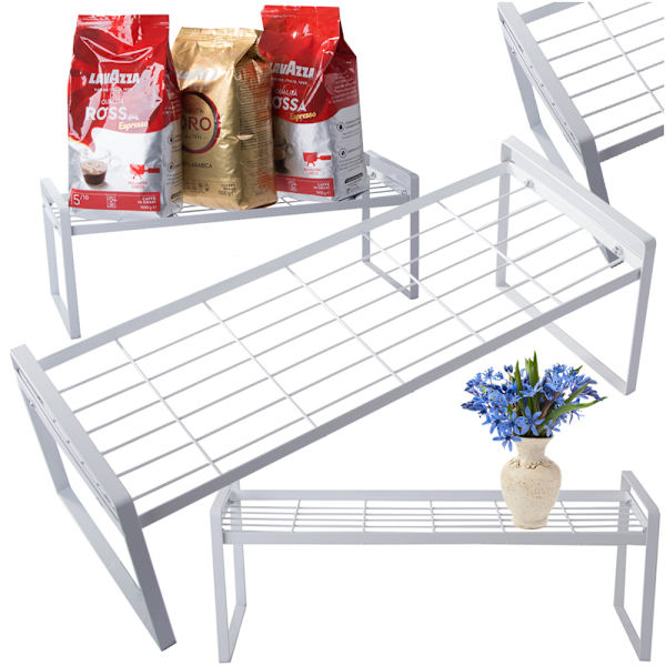 Metallhylla i ett plan köksorganiseringsställ vitt för kök | CDON