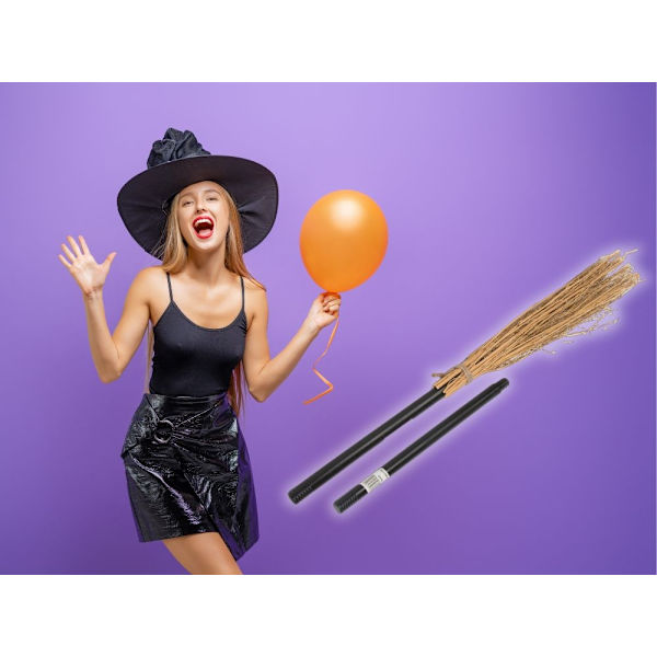 Noidan luuta noidat noita baba jaga musta 90cm Halloweeniin ja jouluun ...