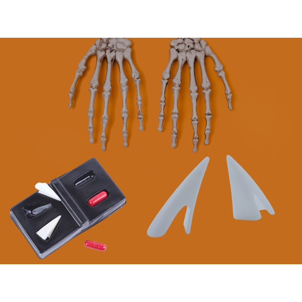 Vampyr dracula varulv sett halloween løstenner med falskt blod | CDON