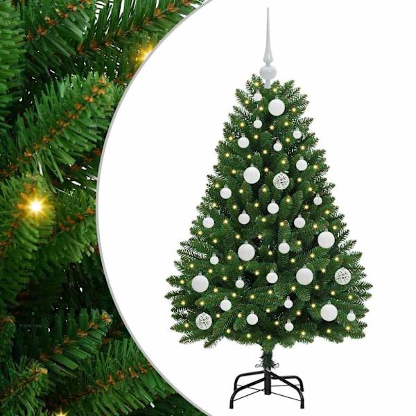 Konstgjord julgran med LED -remsljus Grön 120 cm PVC och metall | CDON
