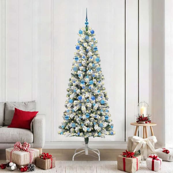 Plast Hingad Julgran med 300 LED-lampor Grön och vit 210 cm | CDON