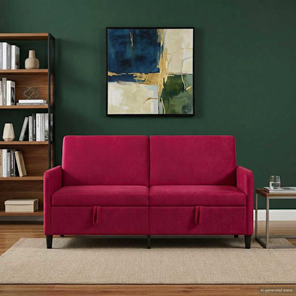 Soffa med förvaring Vinröd 172 x 78 x 87 cm Polyester | CDON