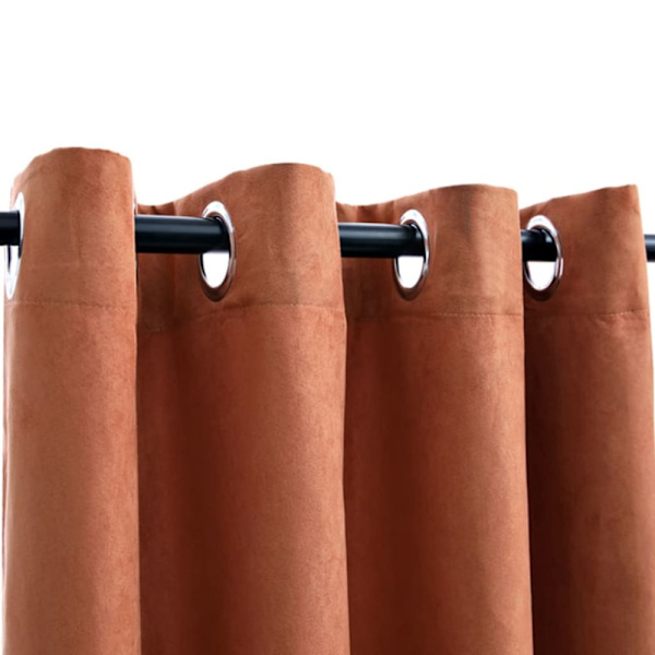 Mörkläggningsgardiner med metallringar 2 st rost 140x225 cm | CDON