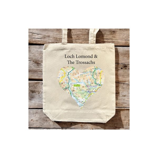 OS Map Premium Canvas Tote Bag - Loch Lomond and The Trossachs National ...