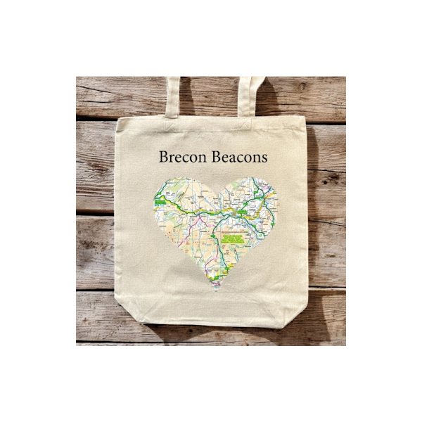 OS Map Premium Canvas Tote Bag - Brecon Beacons National Park | CDON