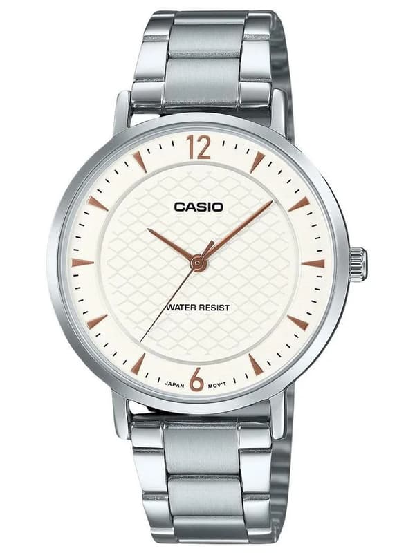 Klocka dam CASIO LTP-VT04D-7A silver vit med presentförpackning | CDON