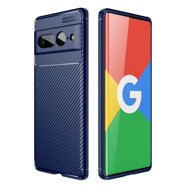 Google Pixel 7 Pro Skal Kolfiber Textur Blå | CDON