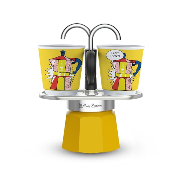 Kaffesæt Bialetti Mini Lichtenstein + 2 kopper | CDON
