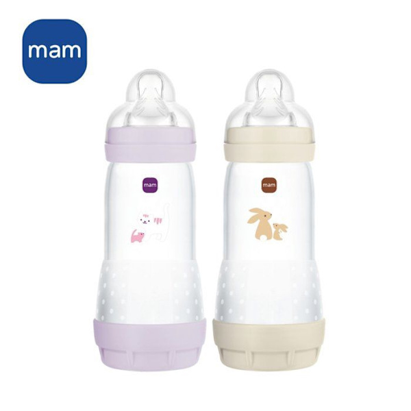 Set med 2 nappflaskor - MAM - Easy Start - Antikolik - 320 ml - Flow 3 ...