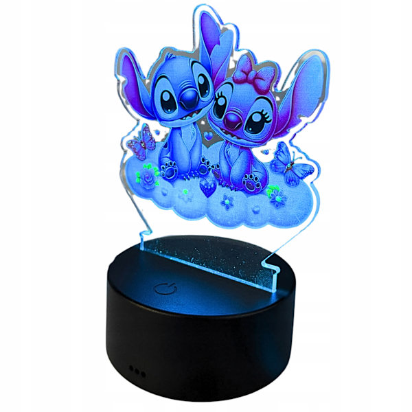 Nattlig Skrivbordslampa Stich Lilo och Stitch för barn 3D LED Gåva ...