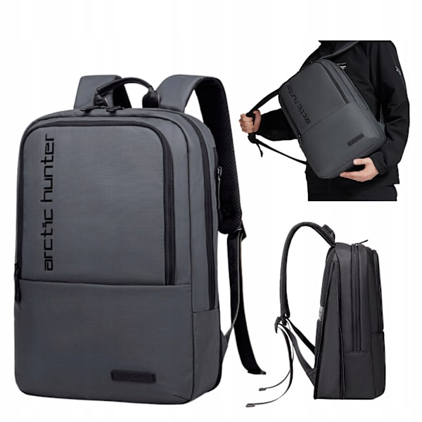 Grå affärsrygsäck, urban, vattentät, 22 liter, för 15,6-tums bärbar ...