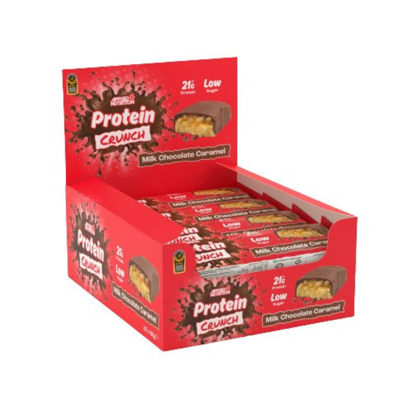 Applied Protein Crunch Bar, Mælkechokolade Karamel, 12 x 62 g | CDON