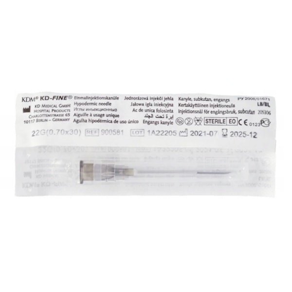 Injektioneulat 29G 0,33 mm x 12 mm KDM KD-Fine 100 kpl | CDON