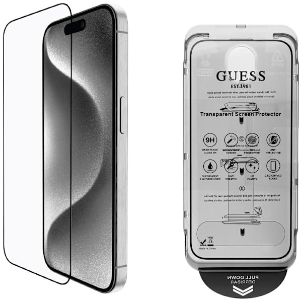 Guess BP Rhinestone 2-i-1 Skärmskydd och Kameralinsset för iPhone 16 ...