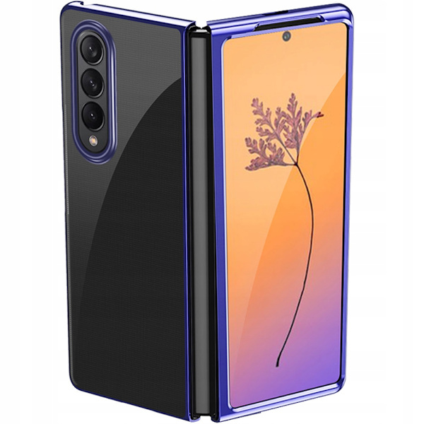 Pläteringsskal Samsung Galaxy Z Fold 4-skal med metallram blå | CDON