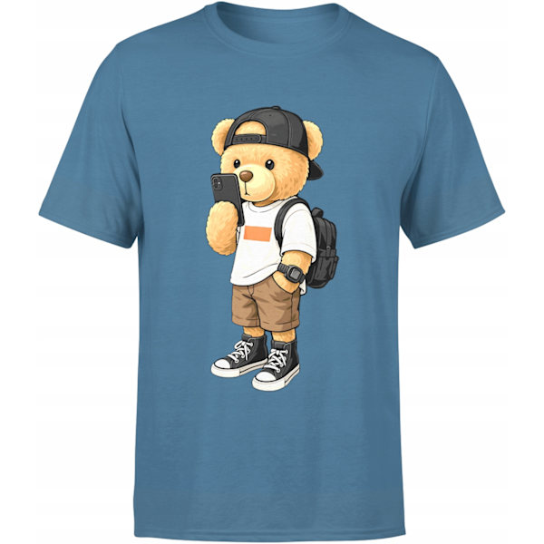 HERR-T-SHIRT MED NALLEBJÖRNSTRYCK, MODIGT SOMMARTRYCK, L | CDON