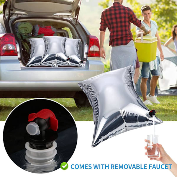 10x 20L POSER MED HÅN TIL JUICE, VAND OG VIN HERMETISK TÆT BPA-FRI 20L ...