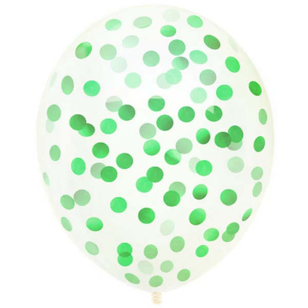 Transparent ballong med GRÖN konfetti 1 st. | CDON