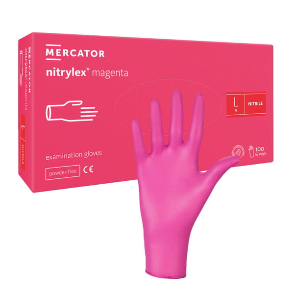 Nitrilhandskar L rosa Mercator Nitrylex Magenta 100 stycken | CDON