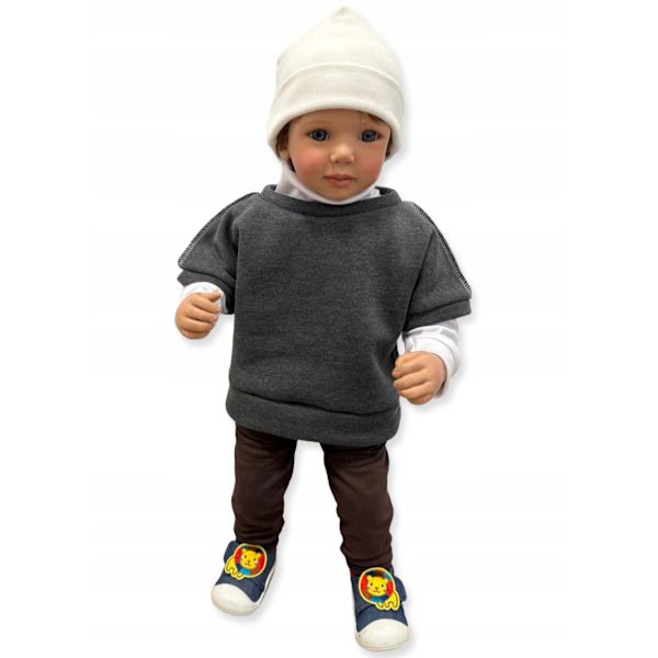 Barn PONCHO 146 VÄST cape VÄRMARE bomullsfleece antracit | CDON