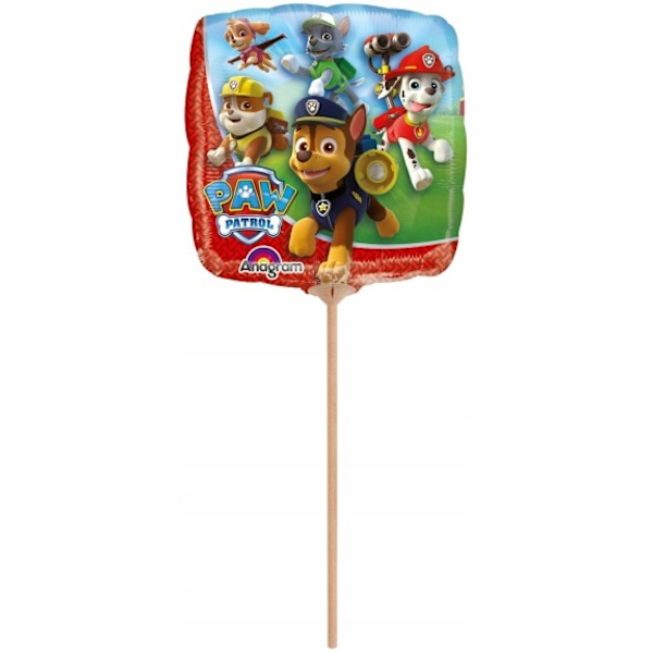 Paw Folieballong PAW PATROL Valpar UPPBLÅSBAR MED PINNE Födelsedag 23cm ...