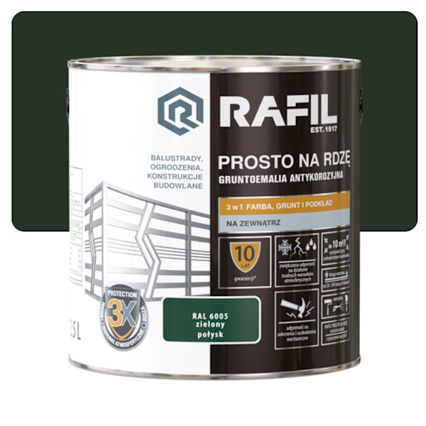 RAFIL FÄRG DIREKT TILL ROSTGRÖN BLANK RAL6005 2,5L | CDON