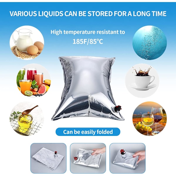 10x 20L POSER MED HÅN TIL JUICE, VAND OG VIN HERMETISK TÆT BPA-FRI 20L ...