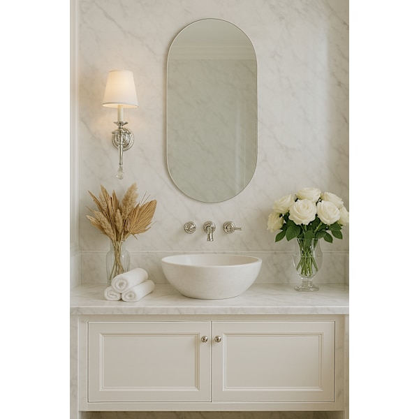 Spegel Oval Klassisk 40x120 Silver Oregelbunden Form Aria | CDON