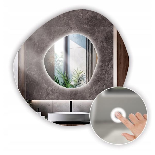 LED-spegel 60x60 irreguljär oval form med beröringsswitch ELIOS | CDON