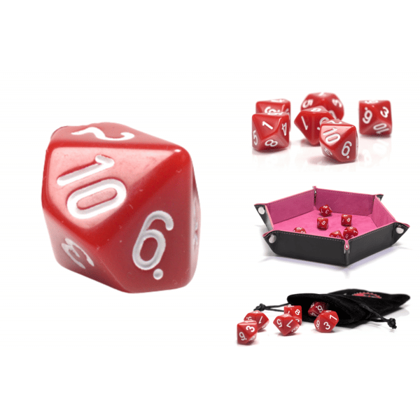 D10 RPG-tärningar tiosidiga röda tärningar 1-10 | CDON