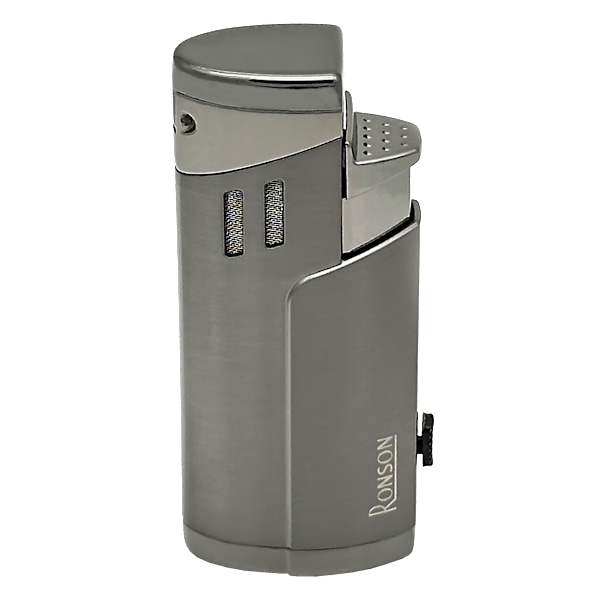 RONSON CYCLON GUN METAL 3 JET-tändare med cigarrstans, jet | CDON