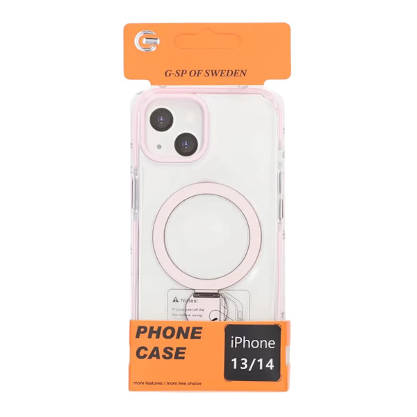 Pindun 360° Roterende Stativ Magnetisk Cover til iPhone 14/13 Pink | CDON