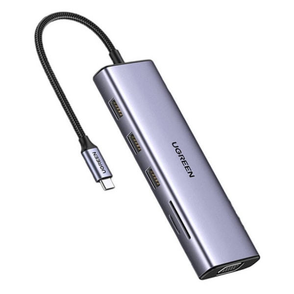 UGREEN USB-C 10-i-1 Adapter till USB-A/HDMI/VGA/RJ45/SD7TF/AUX 3,5mm/PD ...