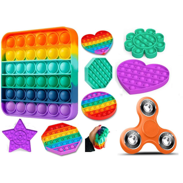 4-Pack. 3st Pop it , 1st Fidget Spinner Leksak | CDON