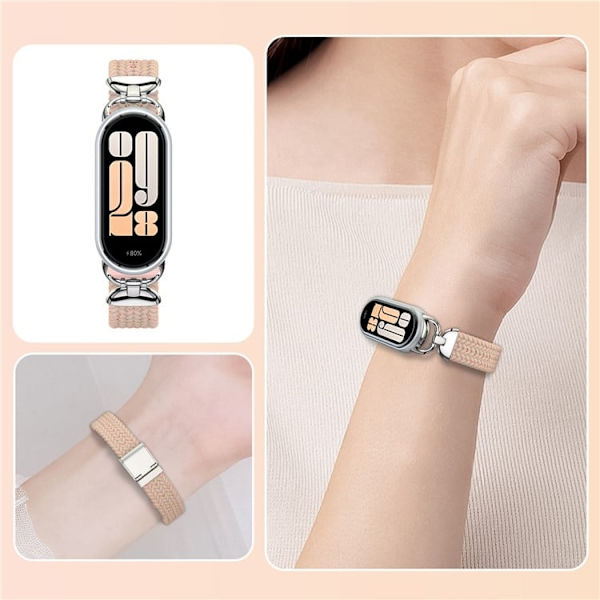 Armbånd for Xiaomi Smart Band 10 / 9 / 8 Metallkobling Nylonvevd ...