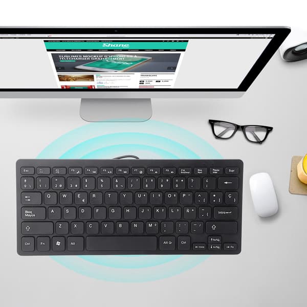 Kablet Mini Bærbar Spansk Tastatur USB-interface til Stationær Computer ...