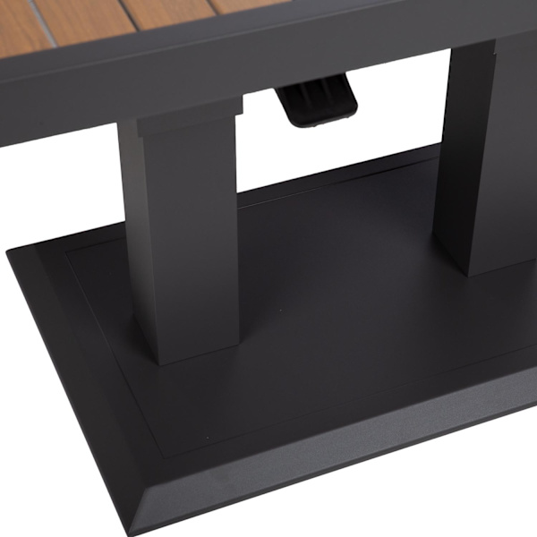 Puutarhakalustesetti Kulmasohva ja Pöytä 151x90x51-74 cm Tummanharmaa ...